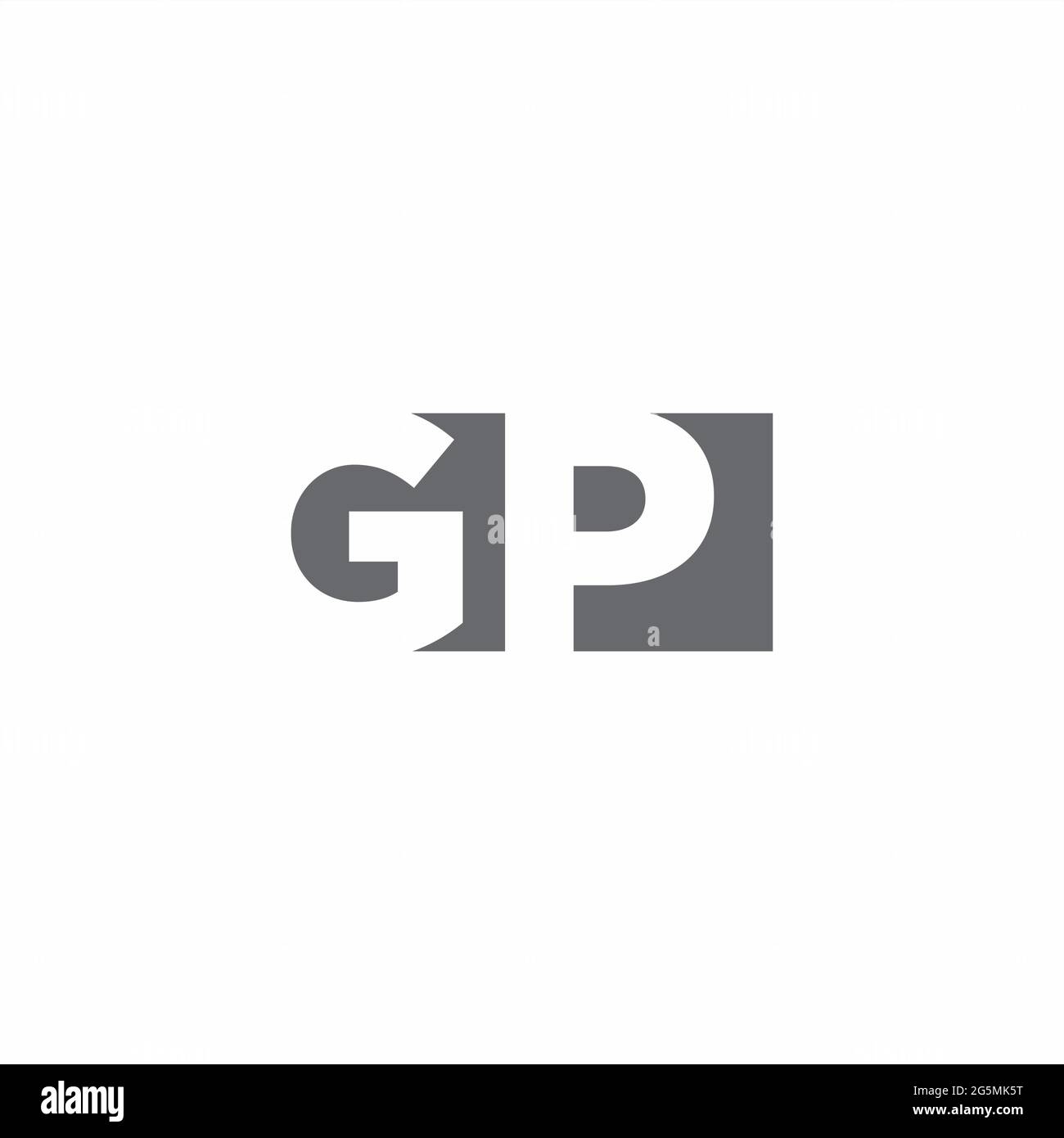 GP Logo monogram with negative space style design template isolated on ...
