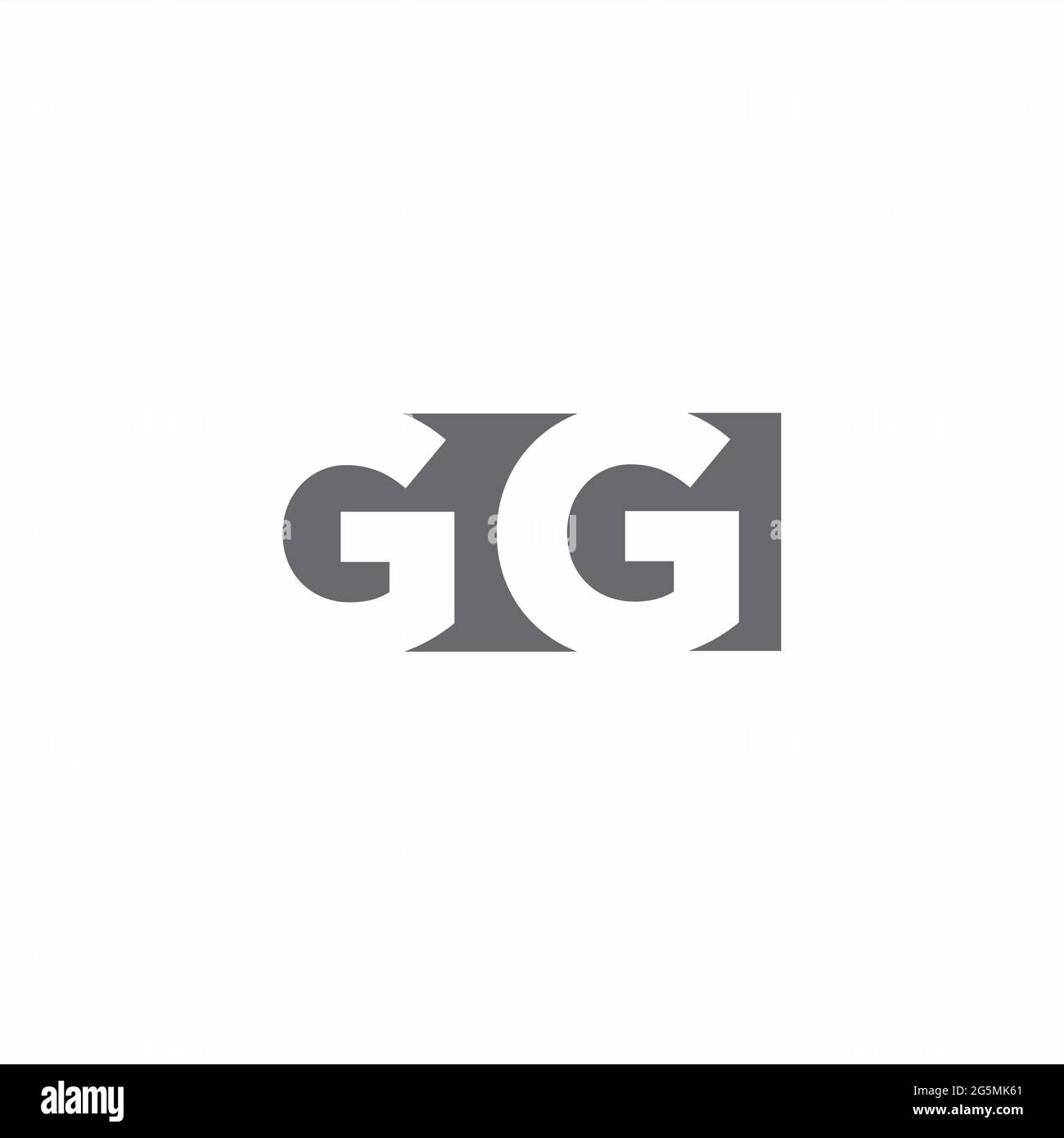 GG Logo monogram with negative space style design template isolated on ...