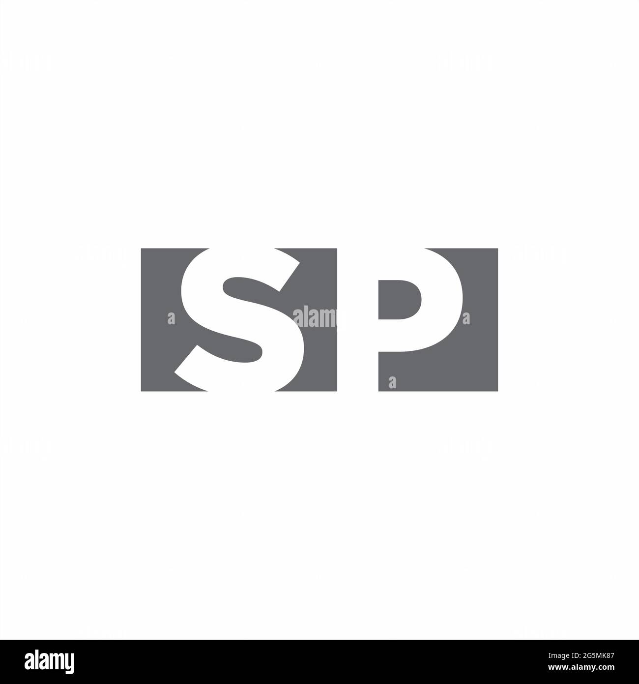 SP Logo monogram with negative space style design template isolated on ...