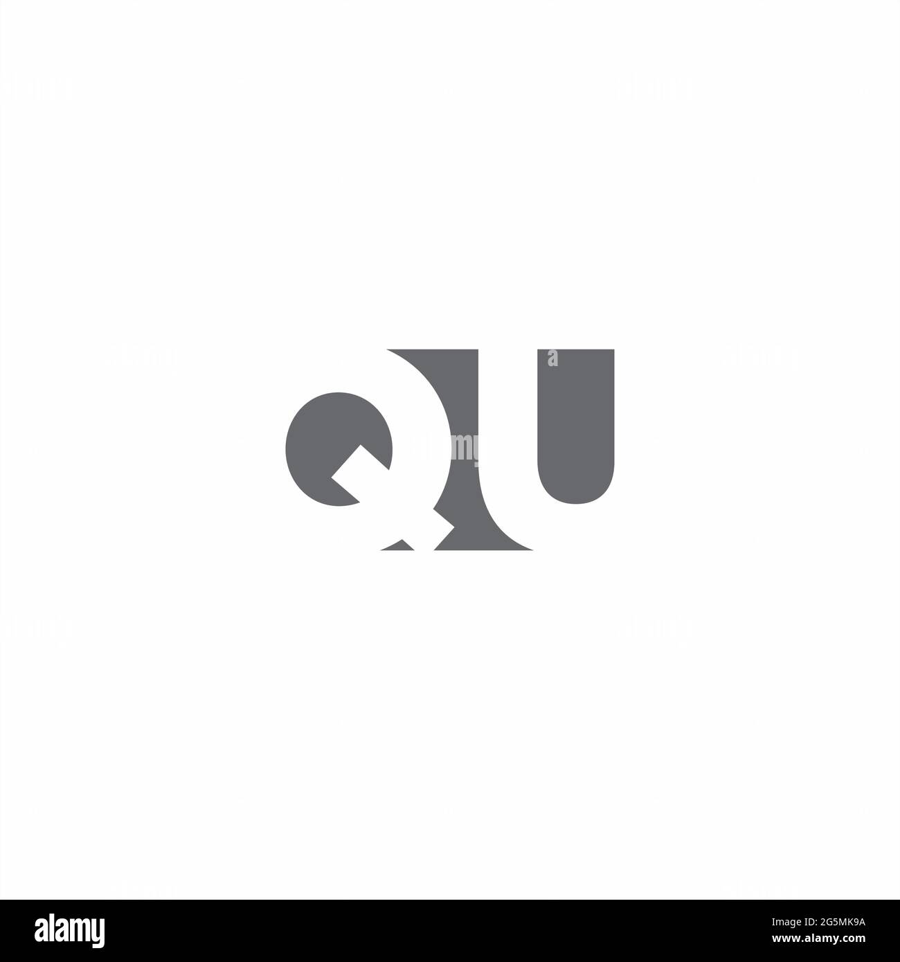 QU Logo monogram with negative space style design template isolated on ...