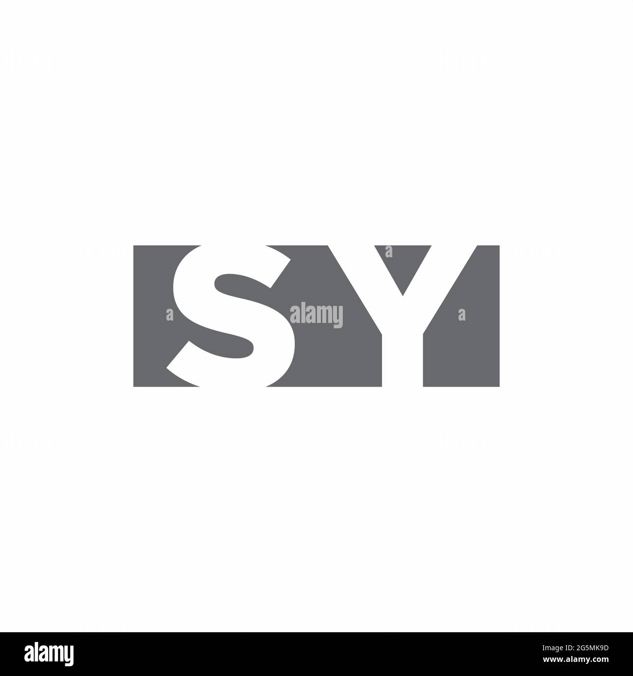 SY Logo monogram with negative space style design template isolated on ...