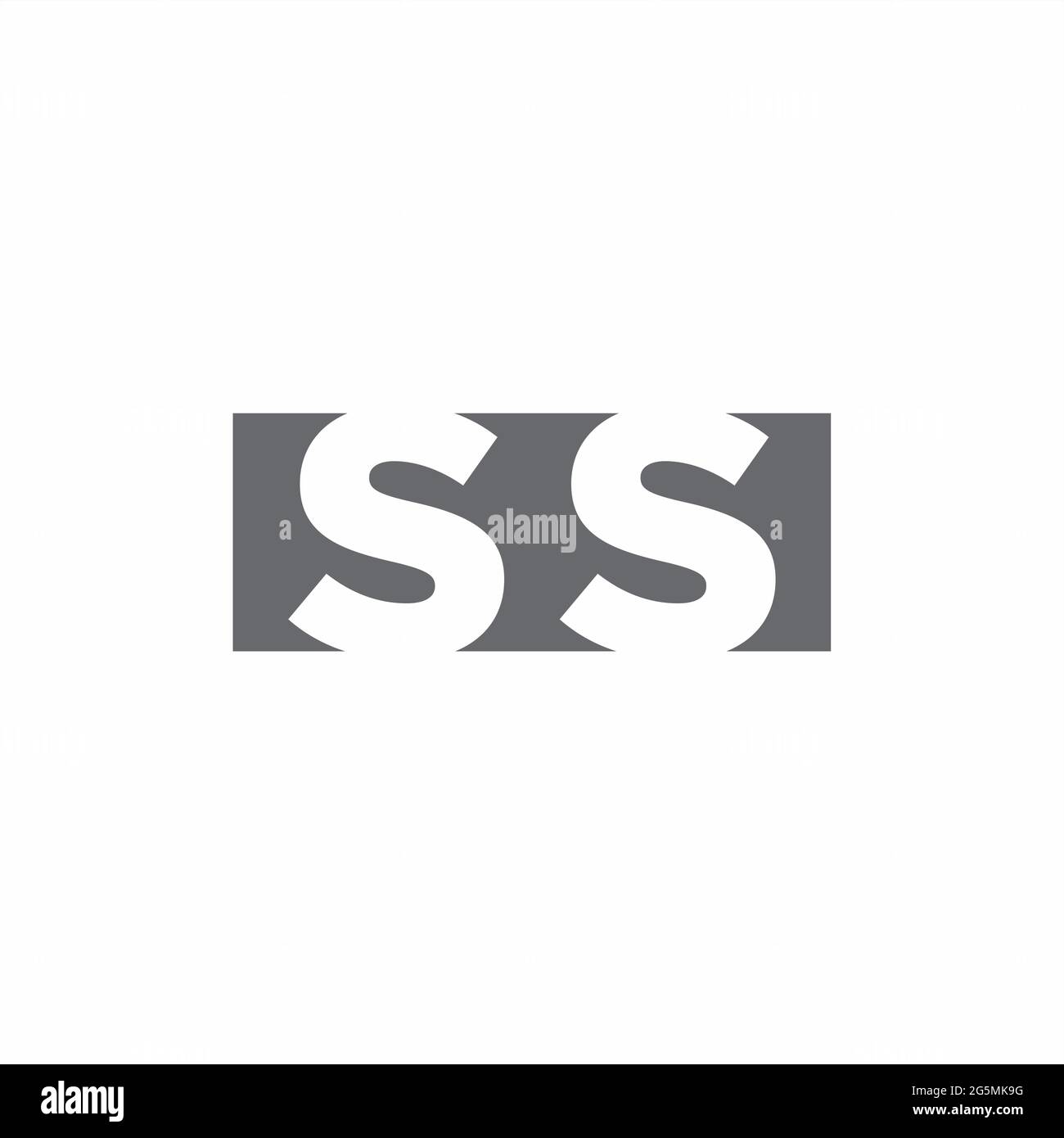 SS Logo monogram with negative space style design template isolated on ...