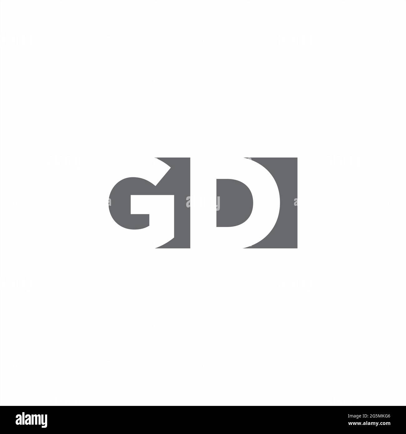 GD Logo monogram with negative space style design template isolated on ...
