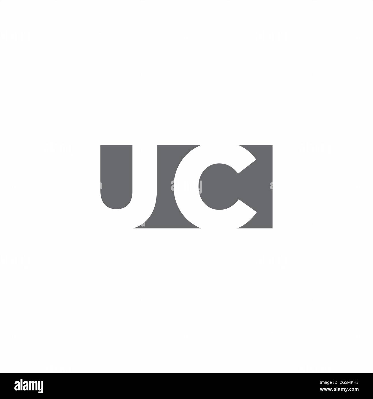 UC Logo monogram with negative space style design template isolated on ...