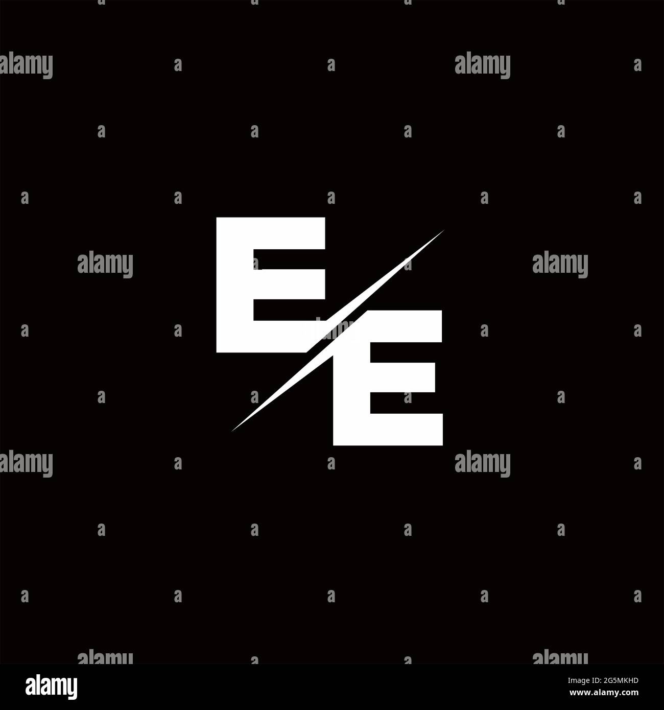 Logo Letter Monogram Slash with Modern logo designs template on Black ...