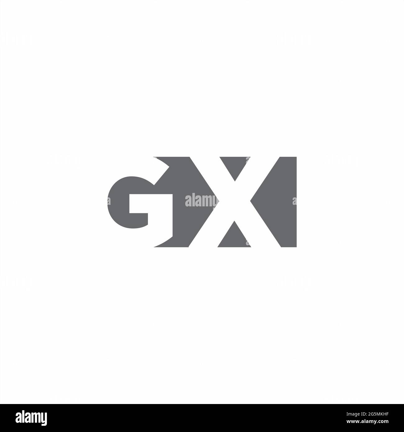 GX Logo monogram with negative space style design template isolated on ...