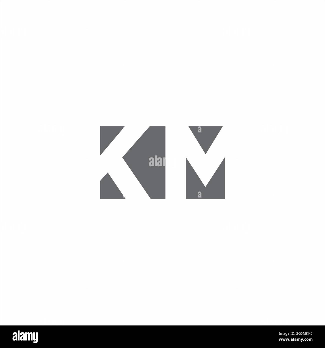 KM Logo monogram with negative space style design template isolated on ...