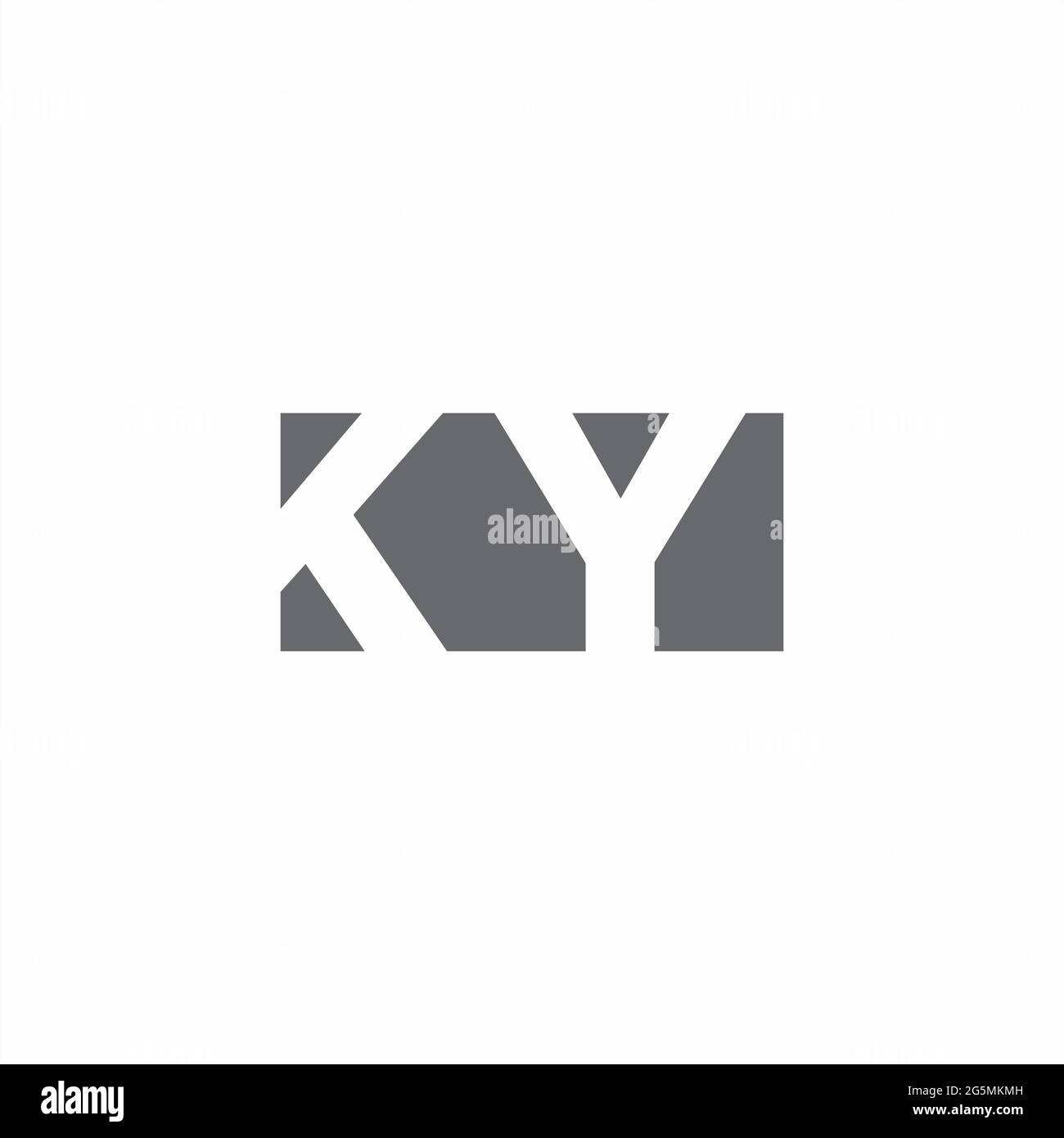 KY Logo monogram with negative space style design template isolated on ...