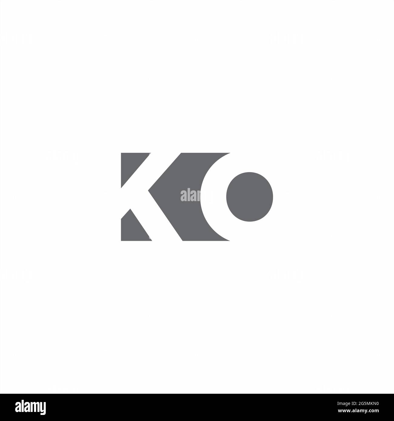 KO Logo monogram with negative space style design template isolated on ...