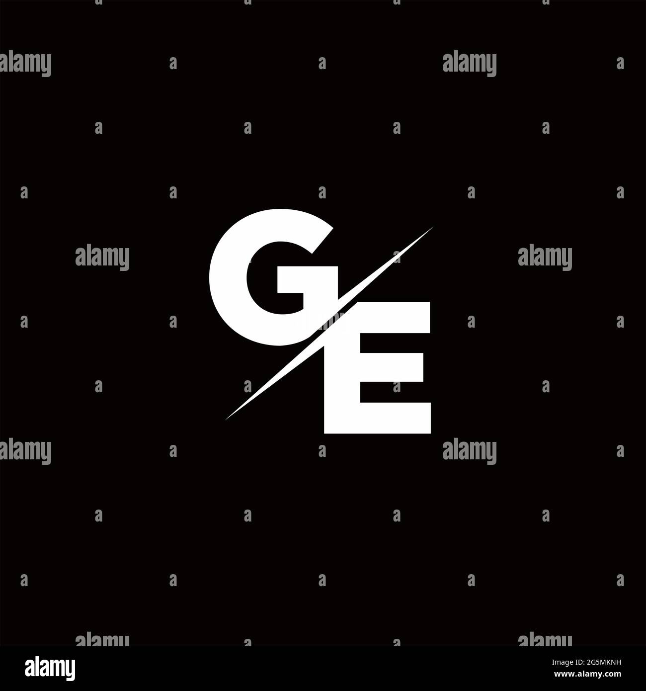 Logo Letter Monogram Slash with Modern logo designs template on Black ...