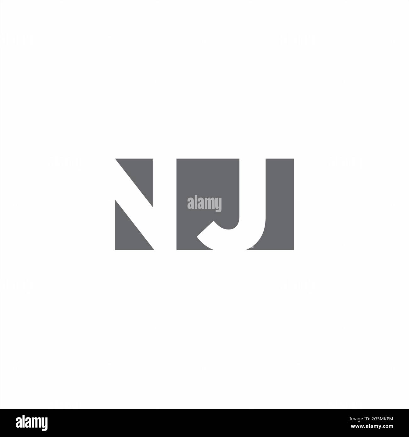 NJ Logo monogram with negative space style design template isolated on ...
