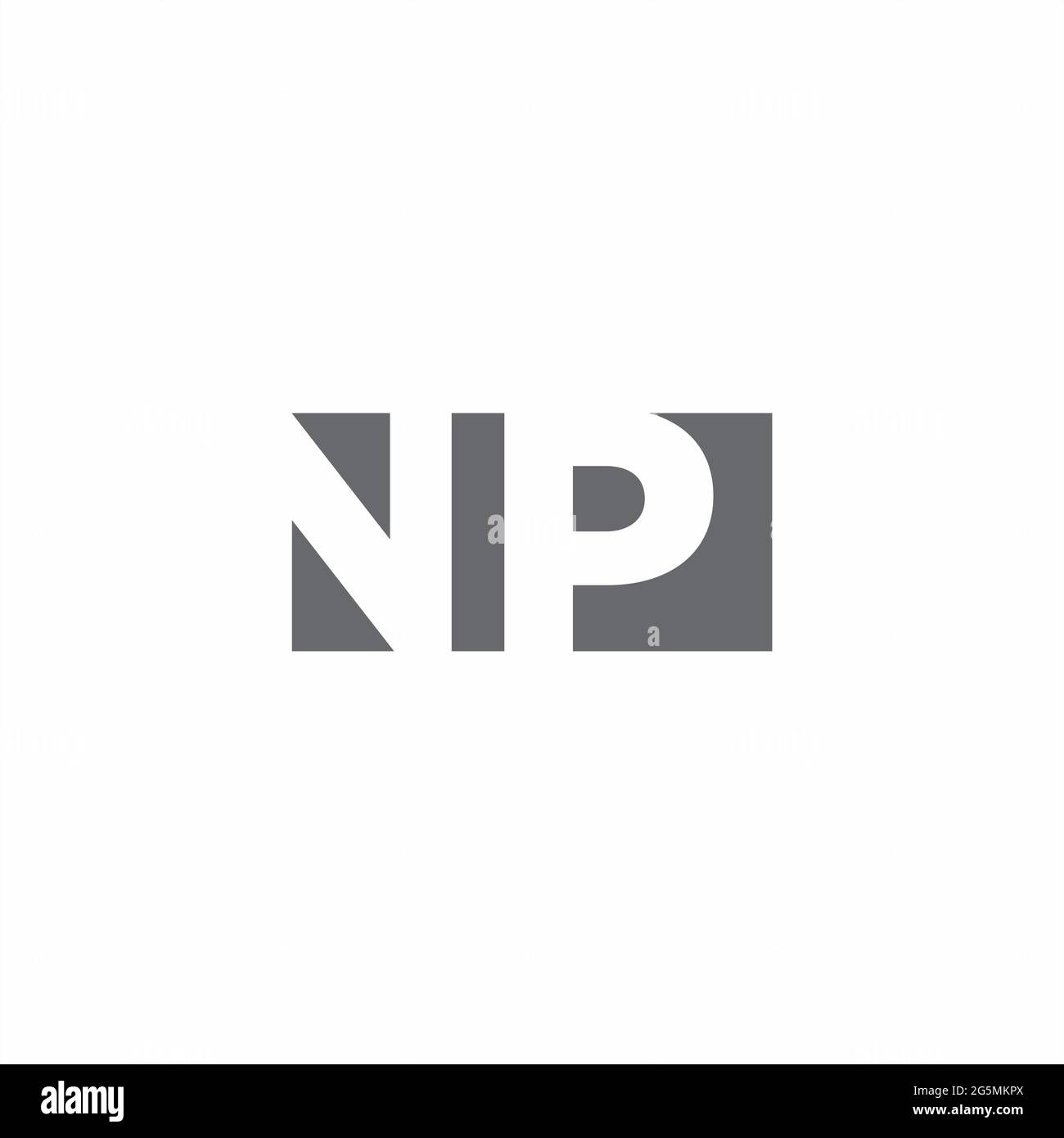 NP Logo monogram with negative space style design template isolated on ...