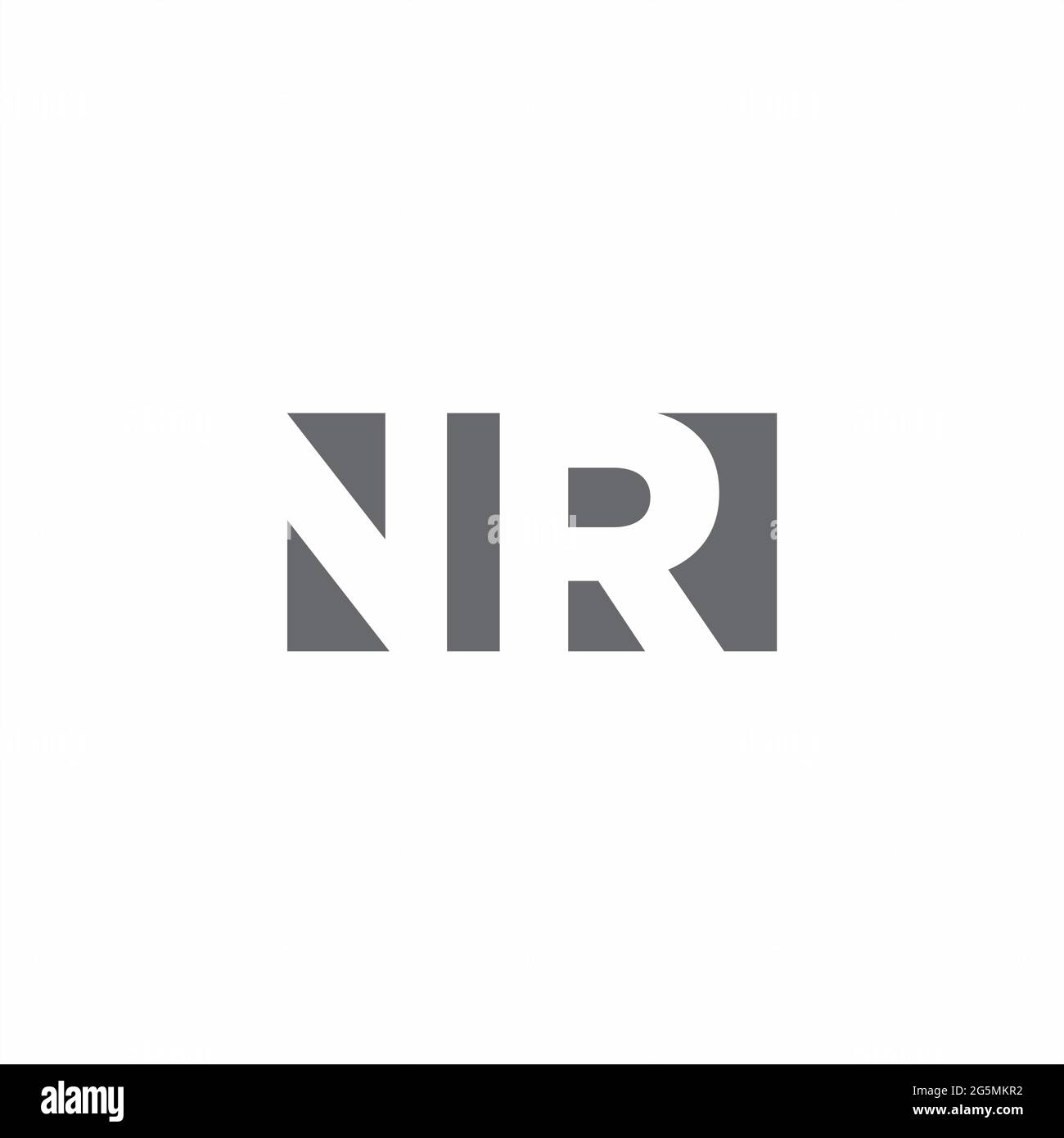NR Logo monogram with negative space style design template isolated on ...
