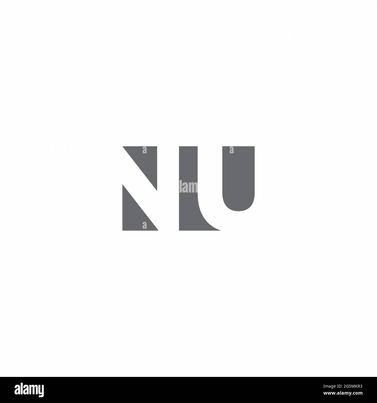 NU Logo monogram with negative space style design template isolated on ...