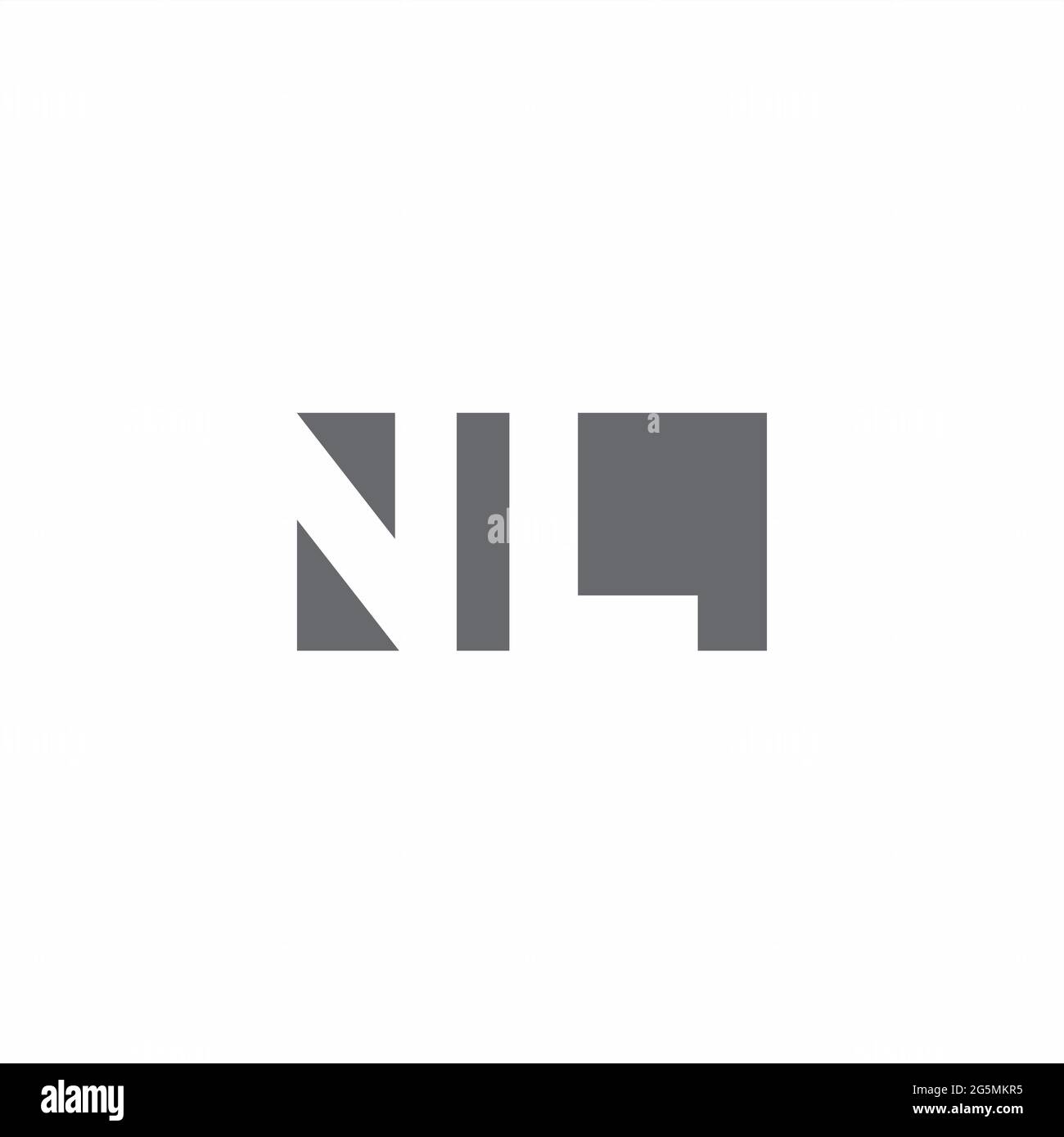 NL Logo monogram with negative space style design template isolated on ...