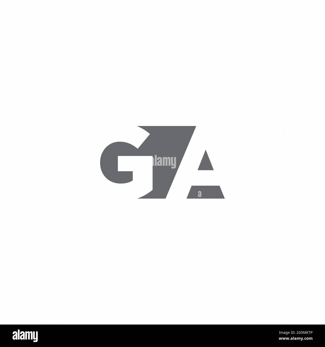 GA Logo monogram with negative space style design template isolated on ...