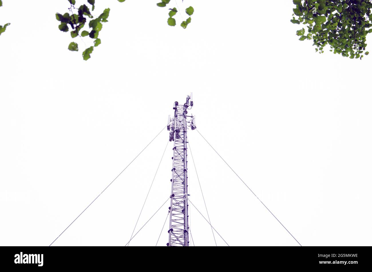 Telecommunication engineer working on high tower,Risk work of high work ...