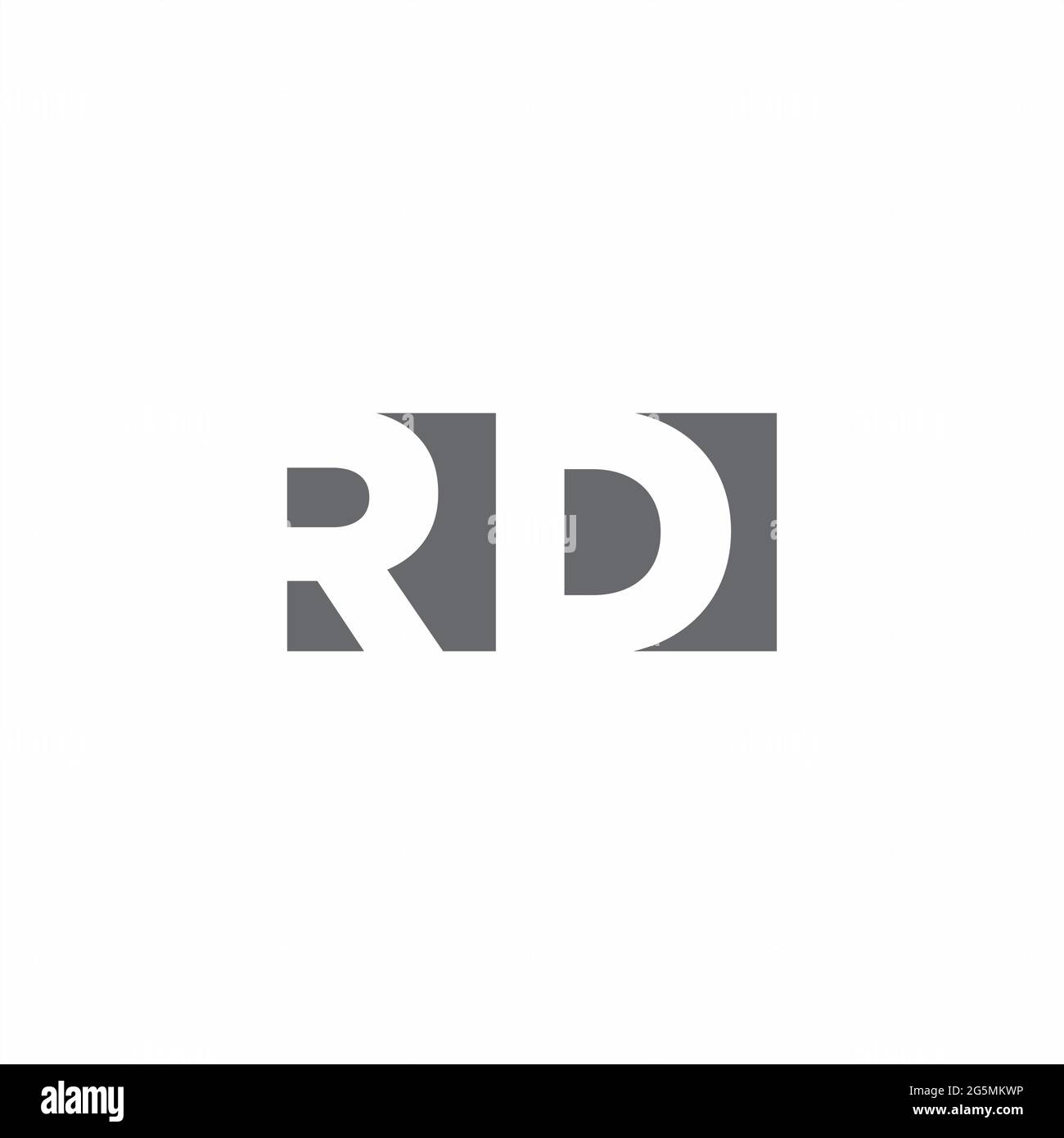 RD Logo monogram with negative space style design template isolated on ...