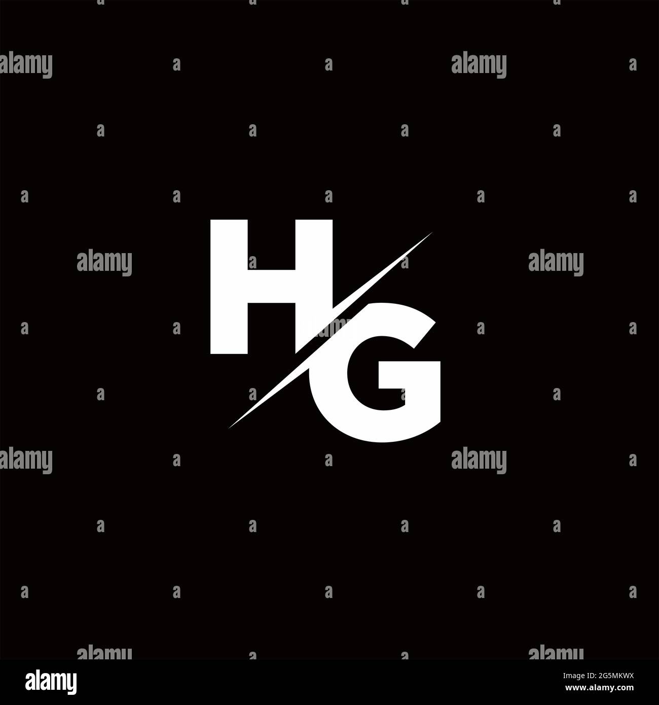 Logo Letter Monogram Slash with Modern logo designs template on Black ...