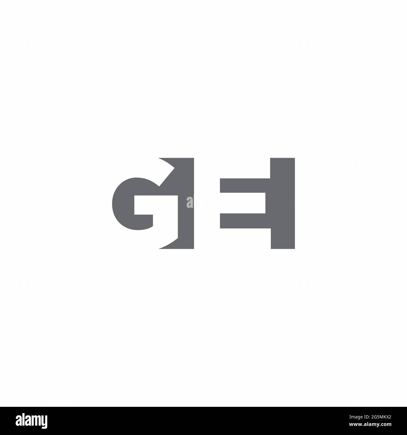 GE Logo monogram with negative space style design template isolated on ...