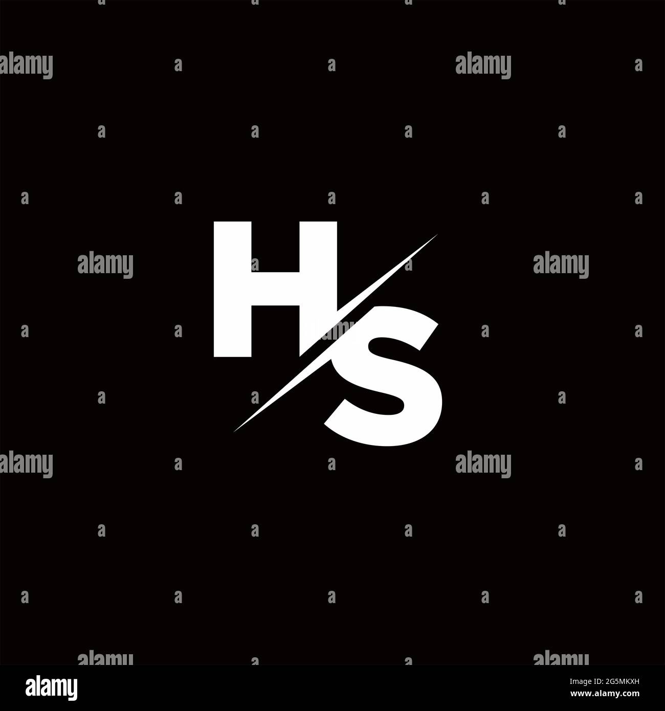 Logo Letter Monogram Slash with Modern logo designs template on Black ...