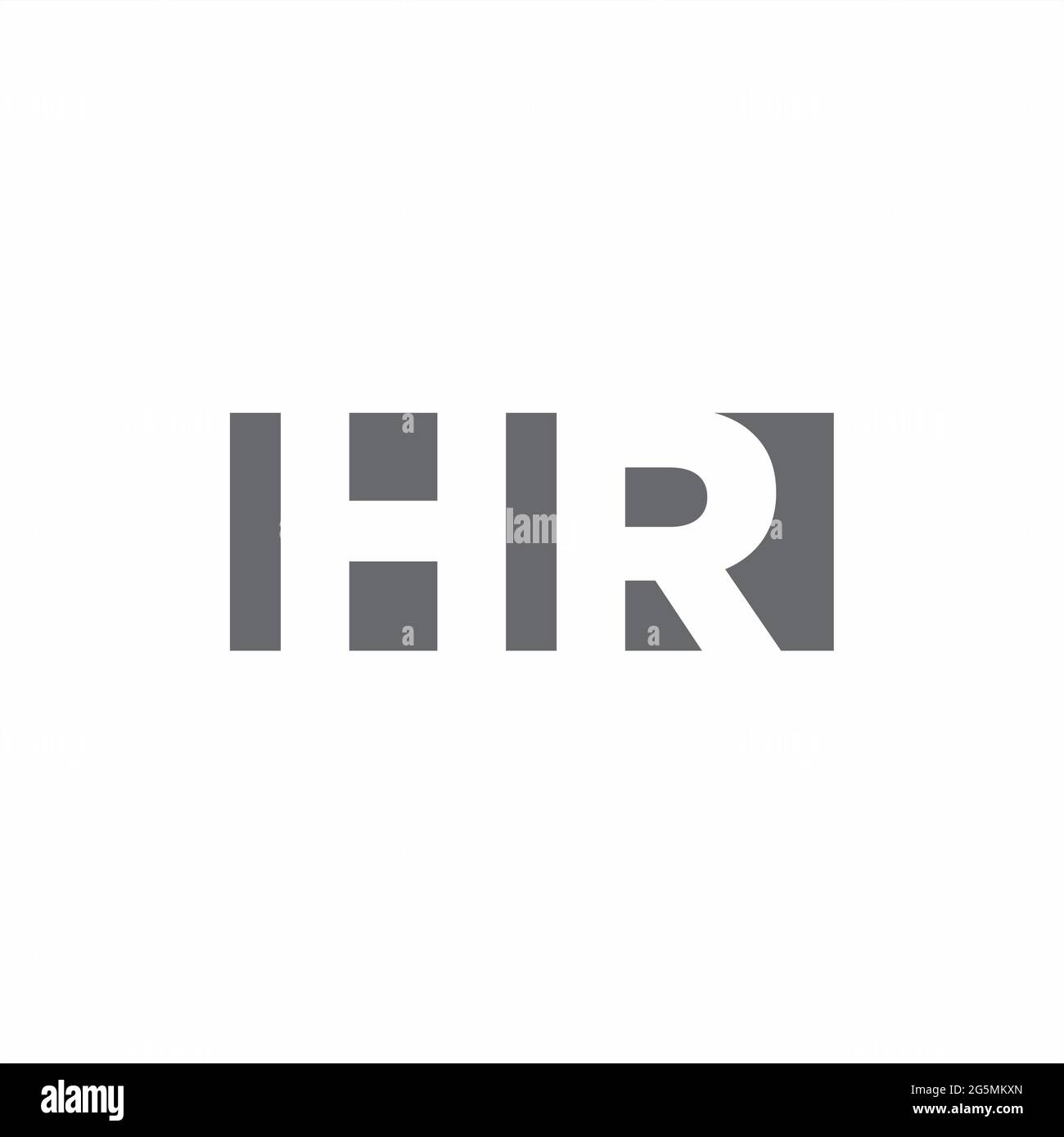 HR Logo monogram with negative space style design template isolated on ...