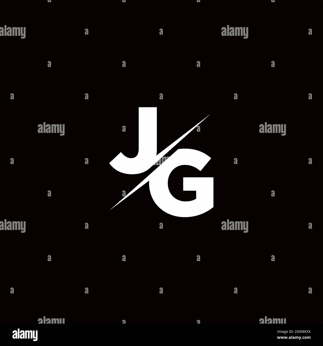 Logo Letter Monogram Slash with Modern logo designs template on Black ...