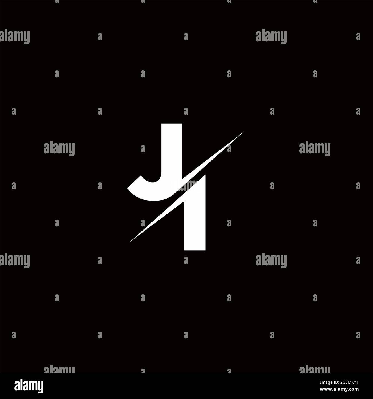 Logo Letter Monogram Slash with Modern logo designs template on Black ...