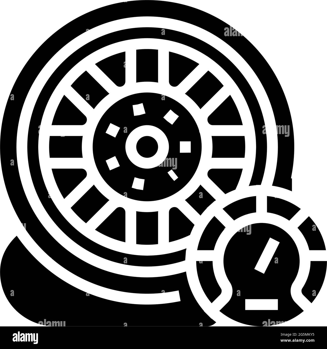 car wheel air inflating glyph icon vector illustration Stock Vector ...