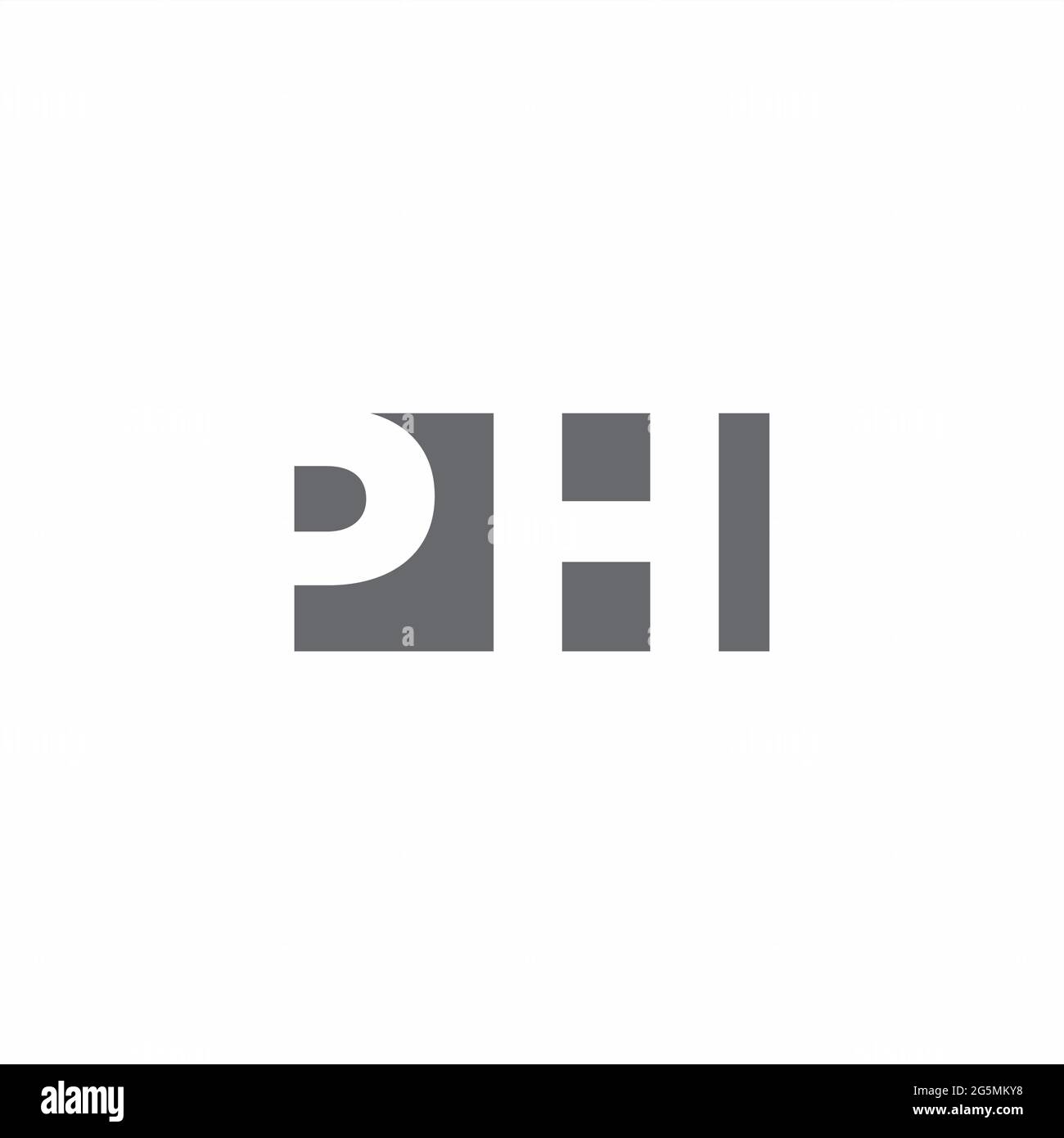 PH Logo monogram with negative space style design template isolated on ...