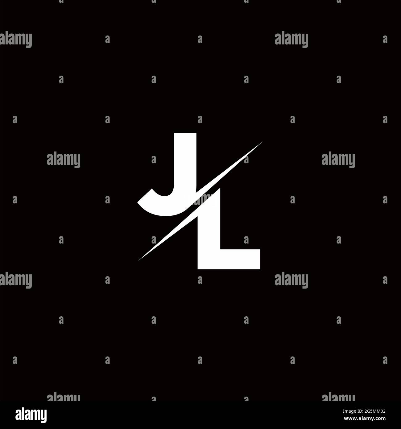 Logo Letter Monogram Slash with Modern logo designs template on Black ...
