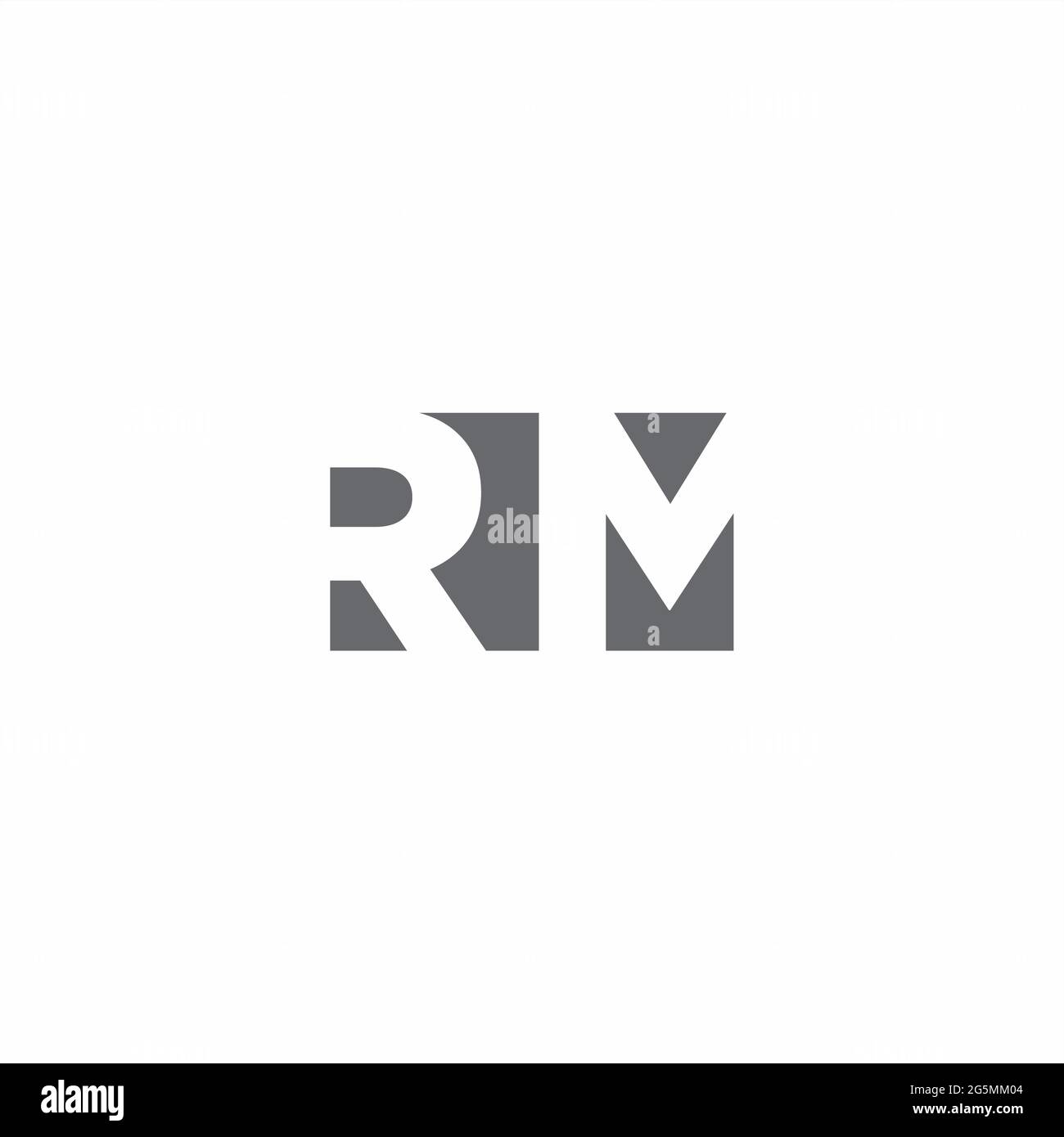RM Logo monogram with negative space style design template isolated on white background Stock ...