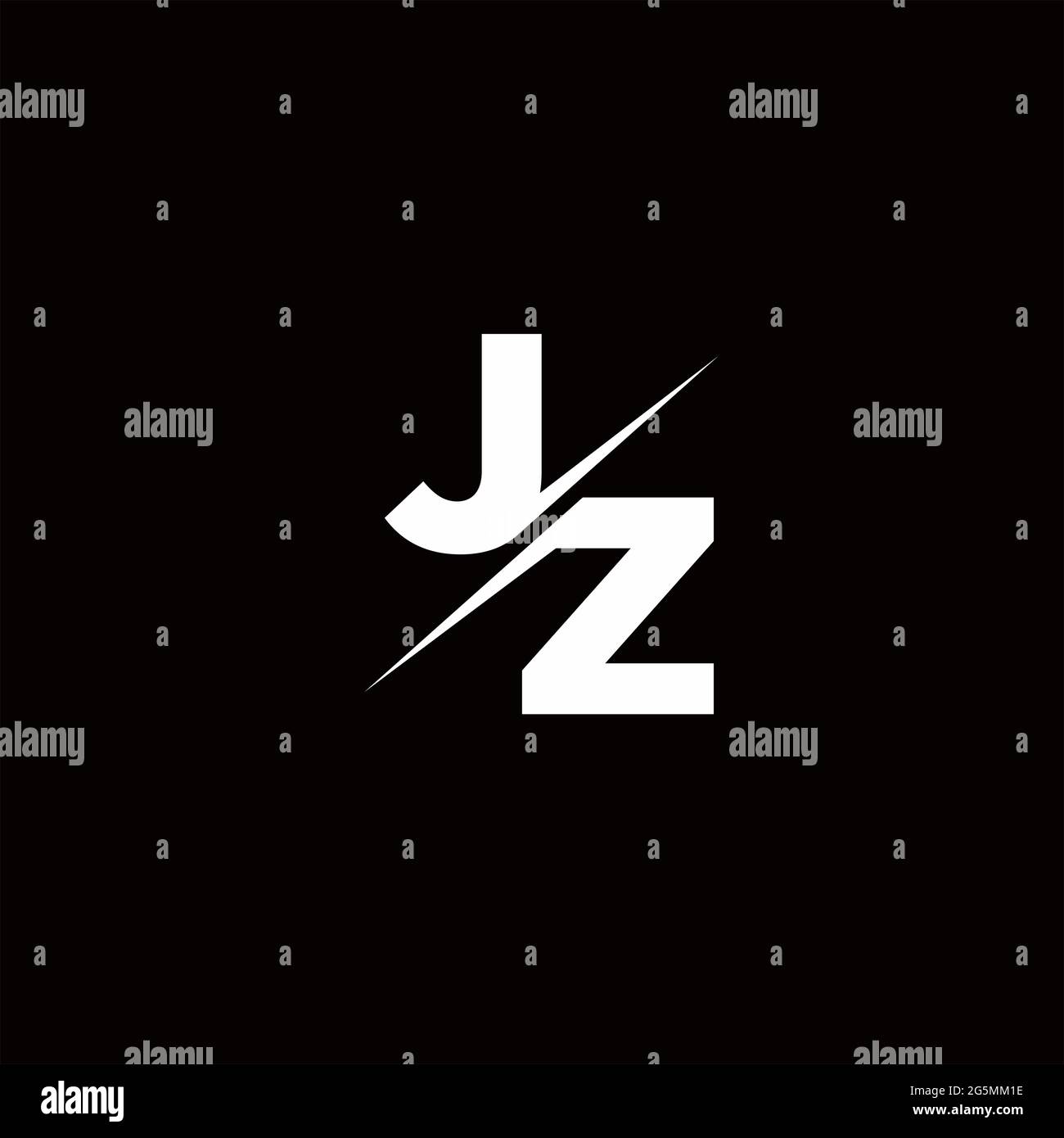 Logo Letter Monogram Slash with Modern logo designs template on Black ...