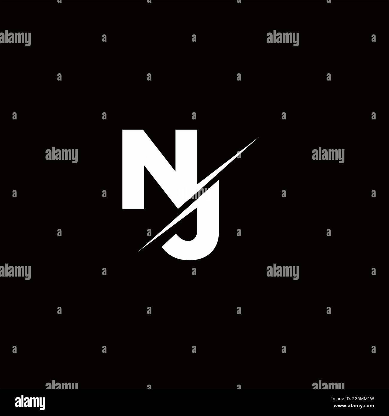 Logo Letter Monogram Slash with Modern logo designs template on Black ...