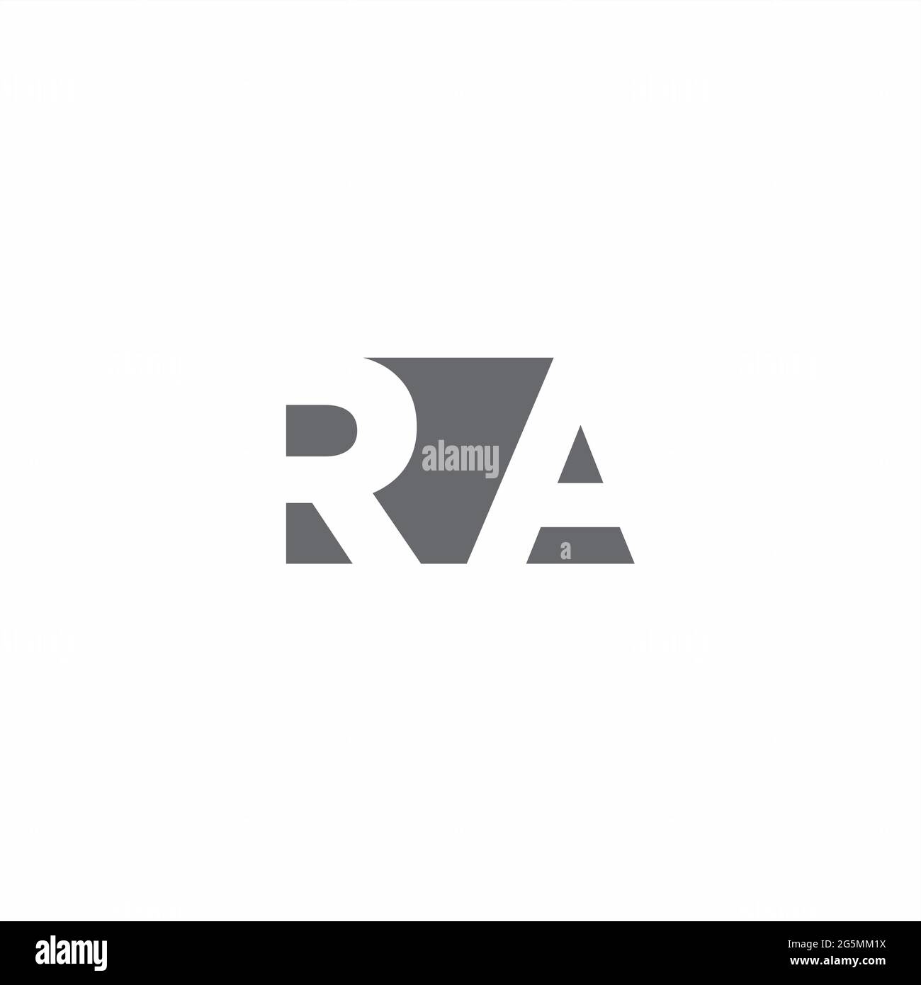 RA Logo monogram with negative space style design template isolated on ...