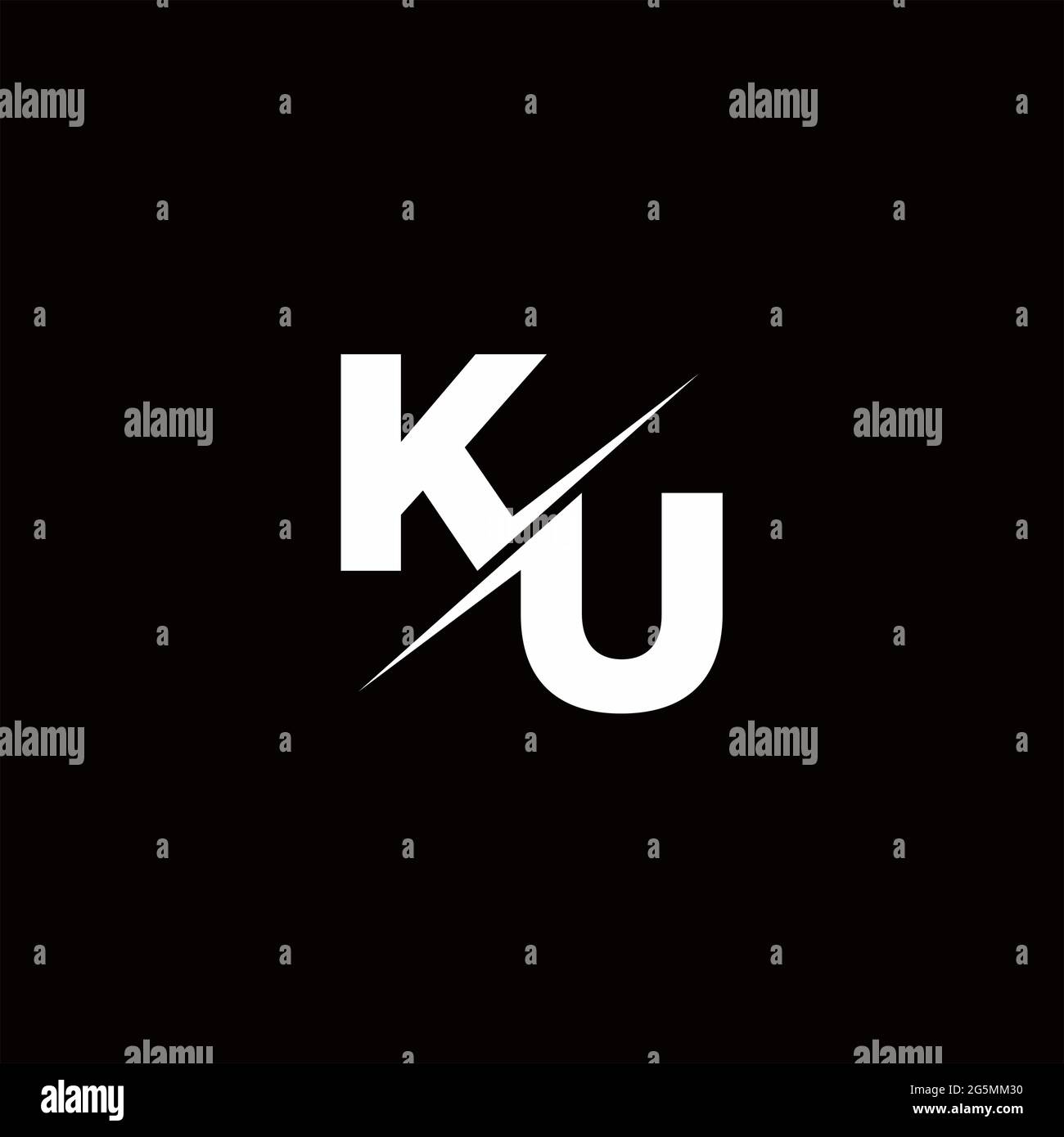 Logo Letter Monogram Slash with Modern logo designs template on Black ...