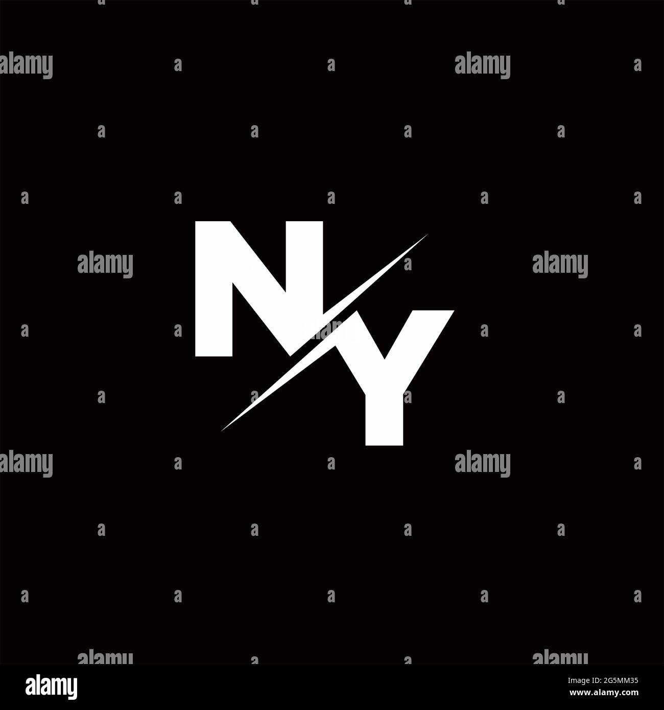 Logo Letter Monogram Slash with Modern logo designs template on Black ...