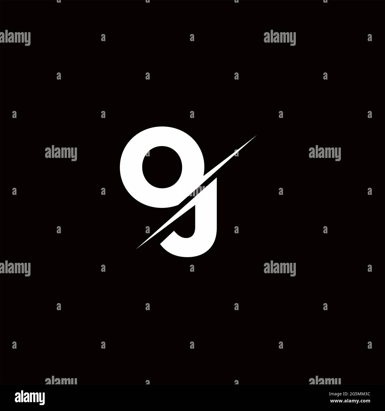 Logo Letter Monogram Slash with Modern logo designs template on Black ...