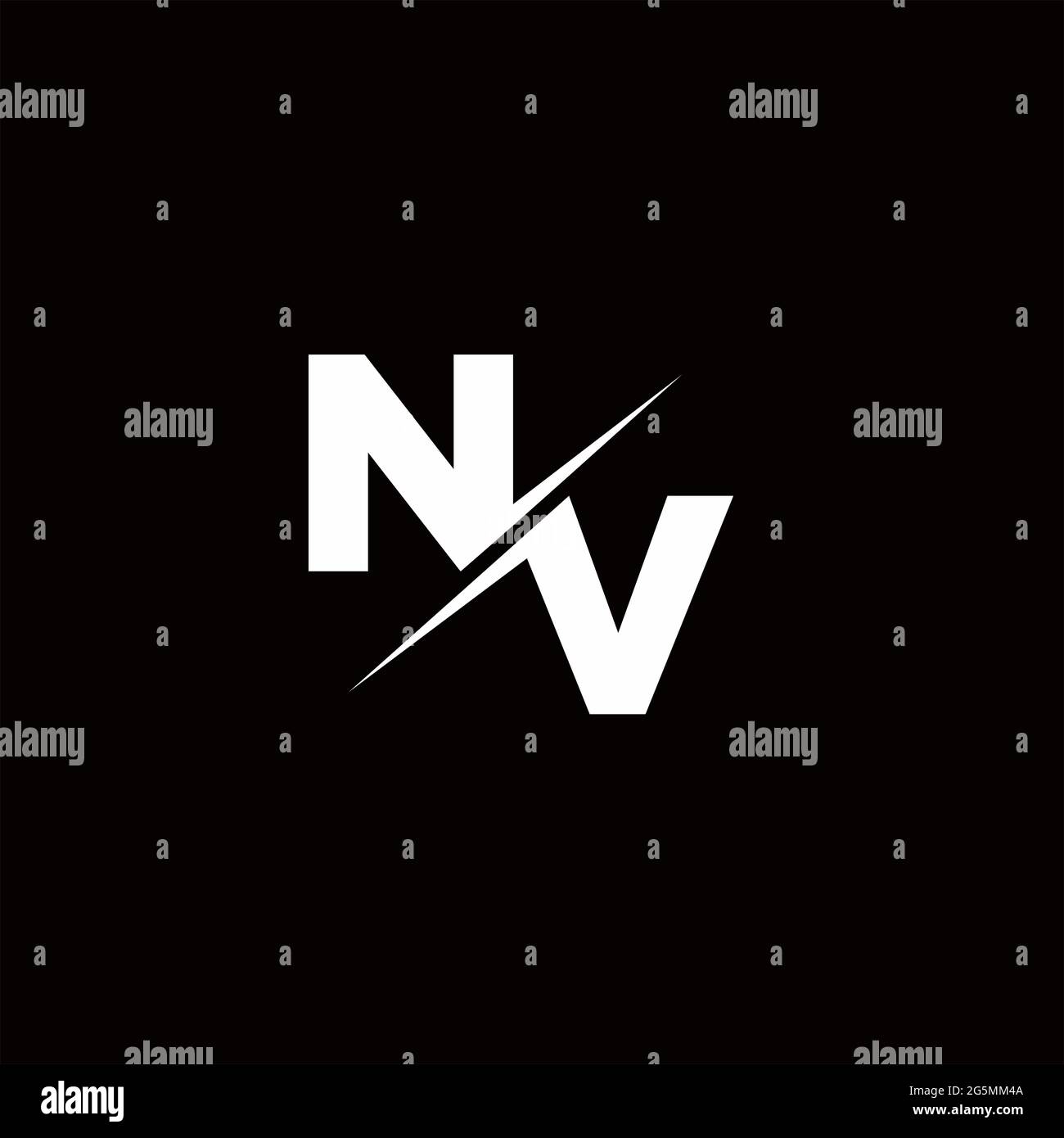 Logo Letter Monogram Slash with Modern logo designs template on Black ...