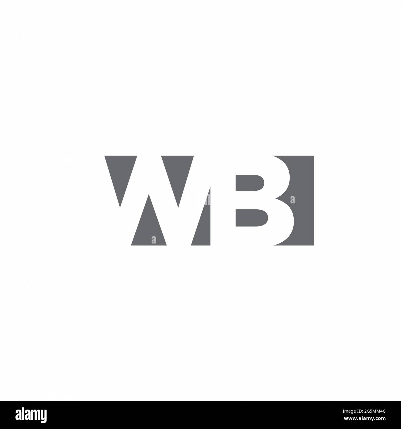 WB Logo monogram with negative space style design template isolated on ...
