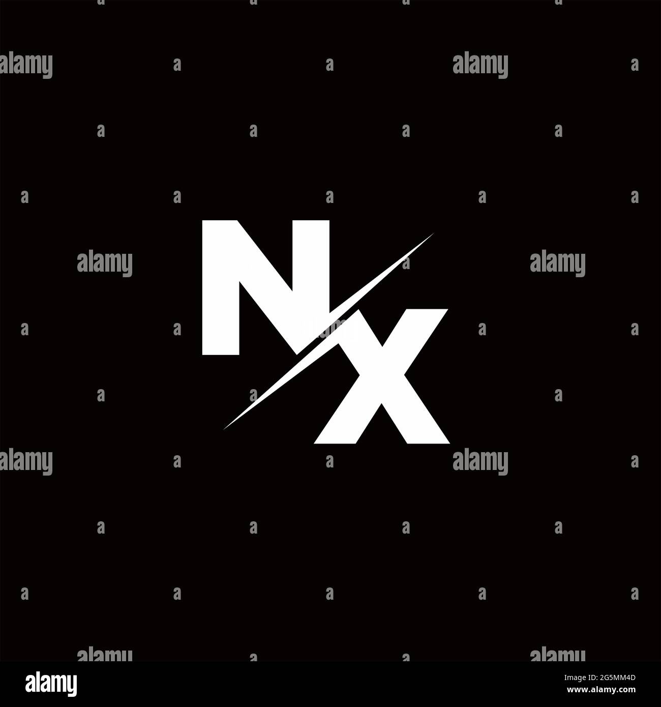 Logo Letter Monogram Slash with Modern logo designs template on Black ...