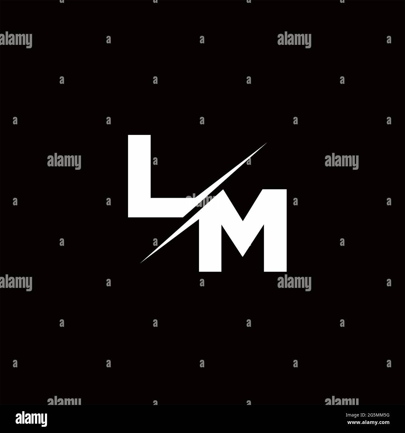 Logo Letter Monogram Slash with Modern logo designs template on Black ...
