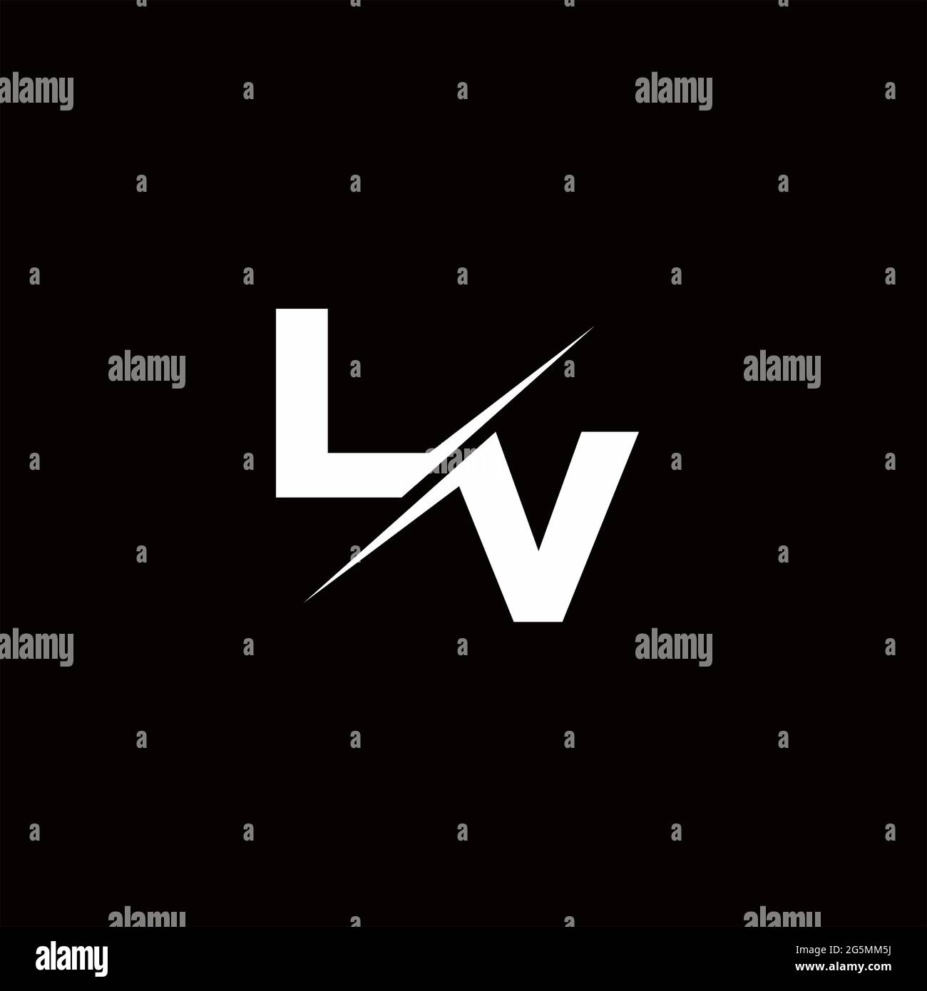 Logo Letter Monogram Slash with Modern logo designs template on Black ...