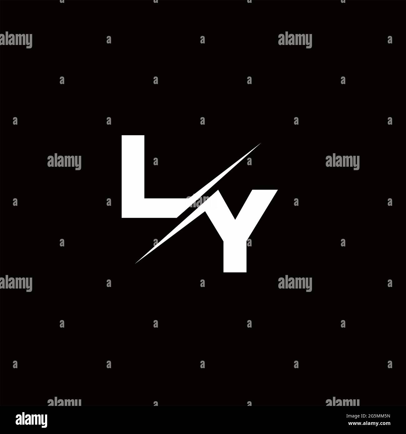 Logo Letter Monogram Slash with Modern logo designs template on Black ...