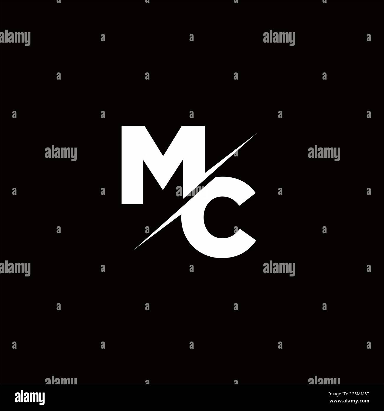 Logo Letter Monogram Slash with Modern logo designs template on Black ...