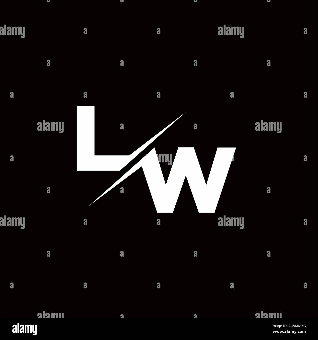 Logo Letter Monogram Slash with Modern logo designs template on Black ...