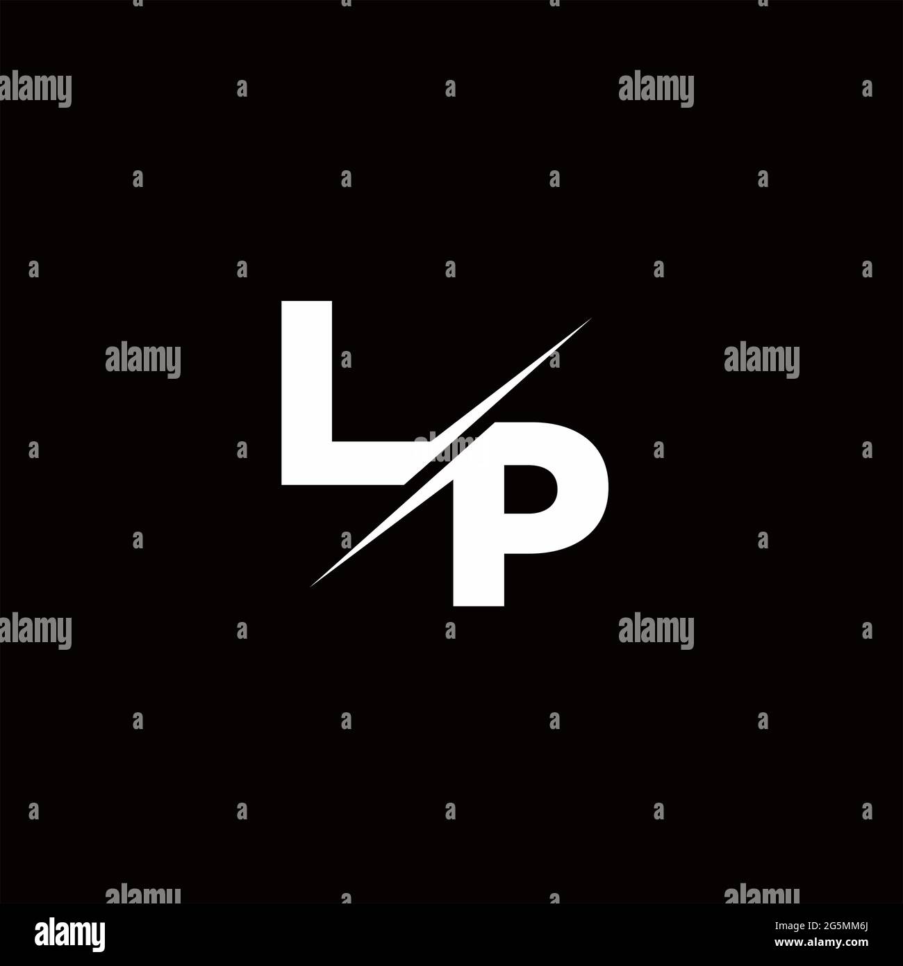 Logo Letter Monogram Slash with Modern logo designs template on Black ...