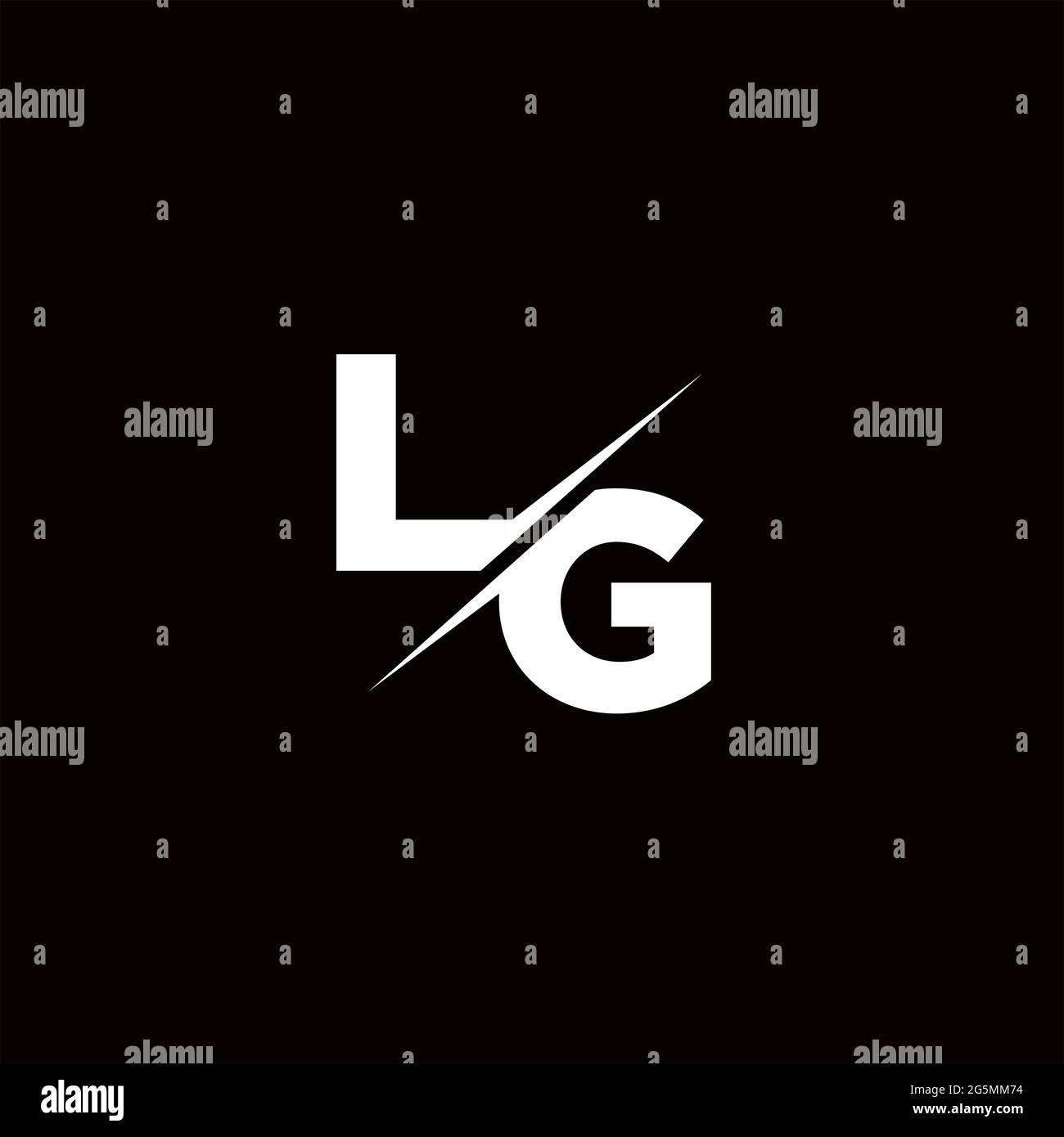 Logo Letter Monogram Slash with Modern logo designs template on Black ...