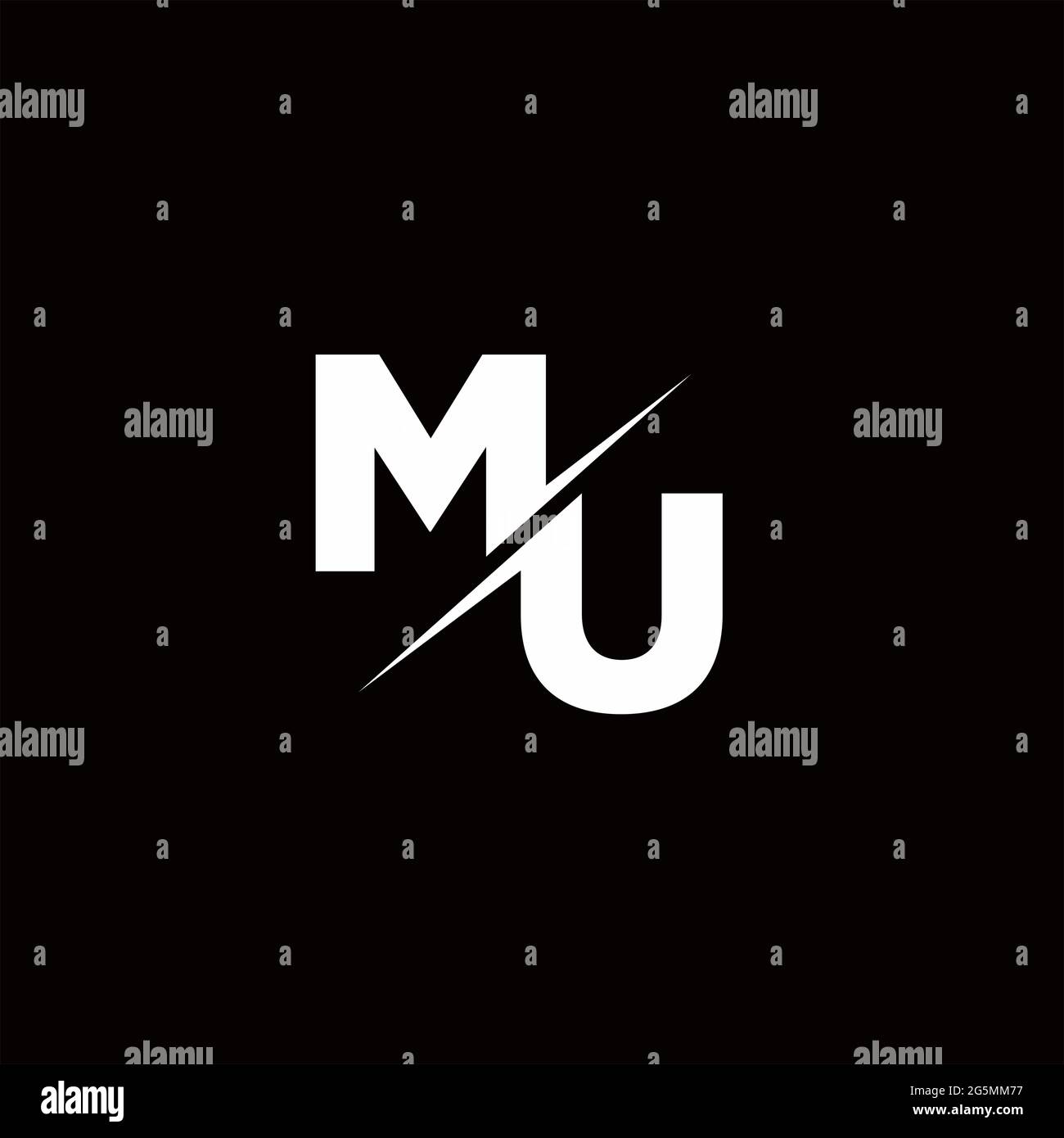 Logo Letter Monogram Slash with Modern logo designs template on Black ...