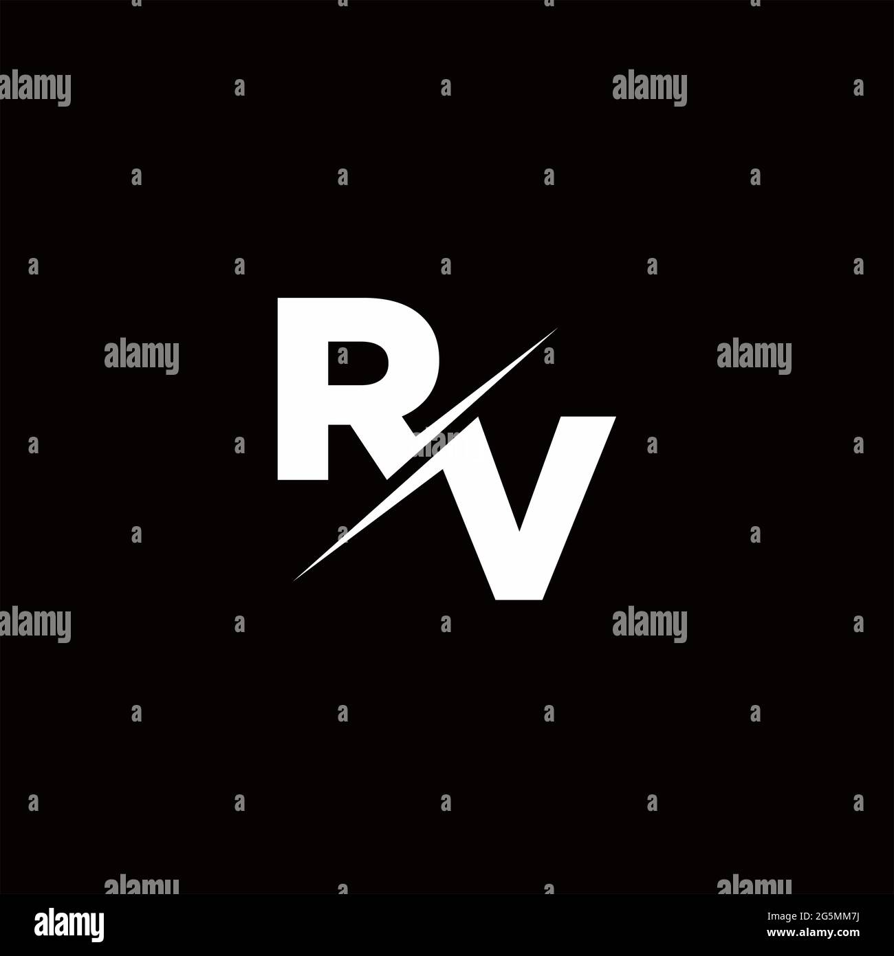 Logo Letter Monogram Slash with Modern logo designs template on Black ...